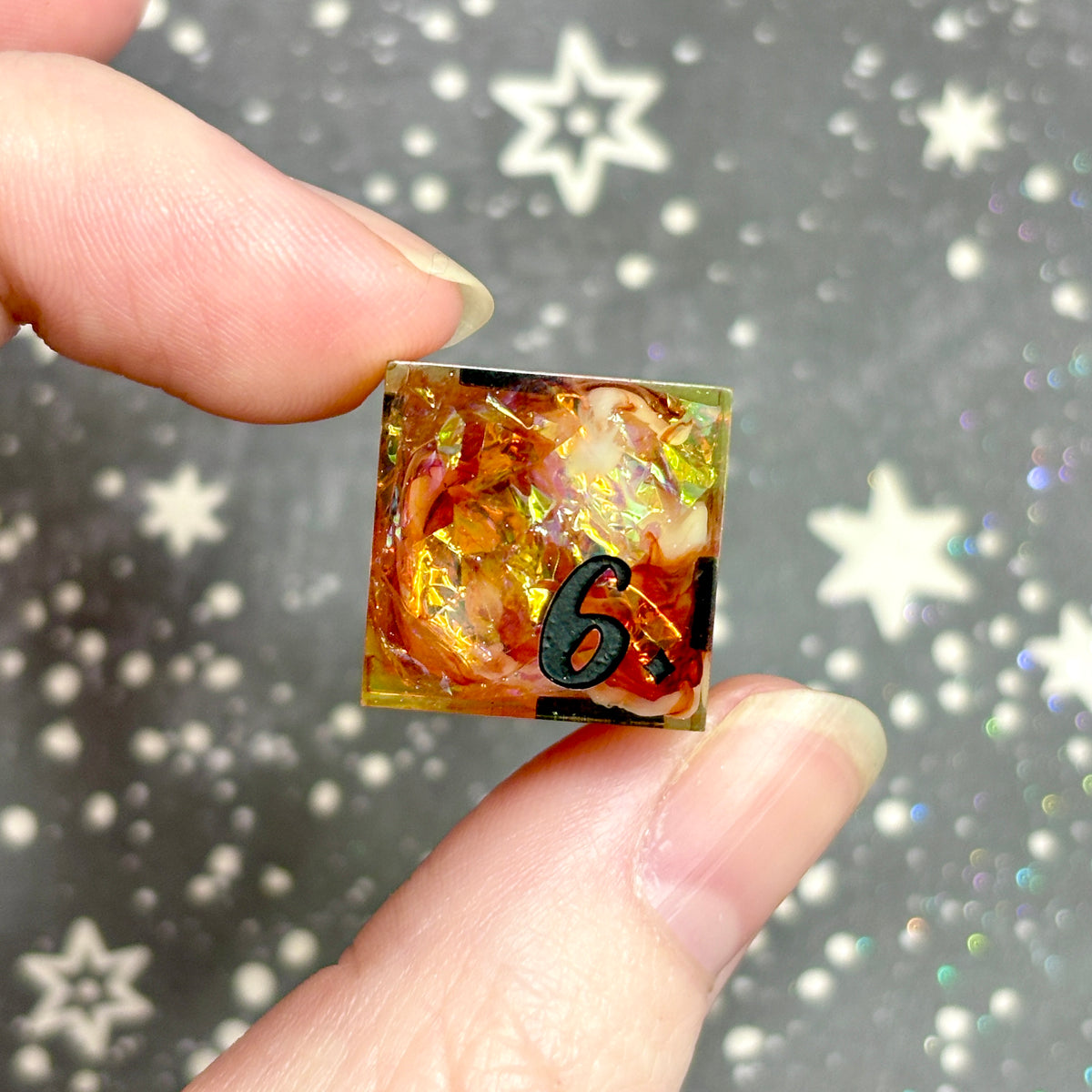 "Red Hots" - 7 Piece Show Off Set - Logo d20 – Dreamy Dice