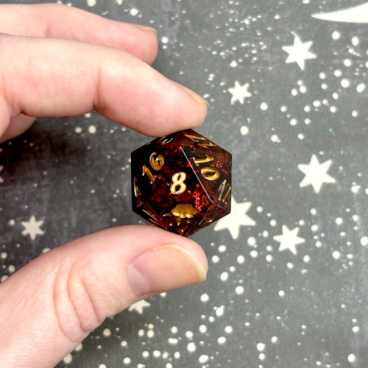 "Red and Gold" - Standard Logo d20 – Dreamy Dice