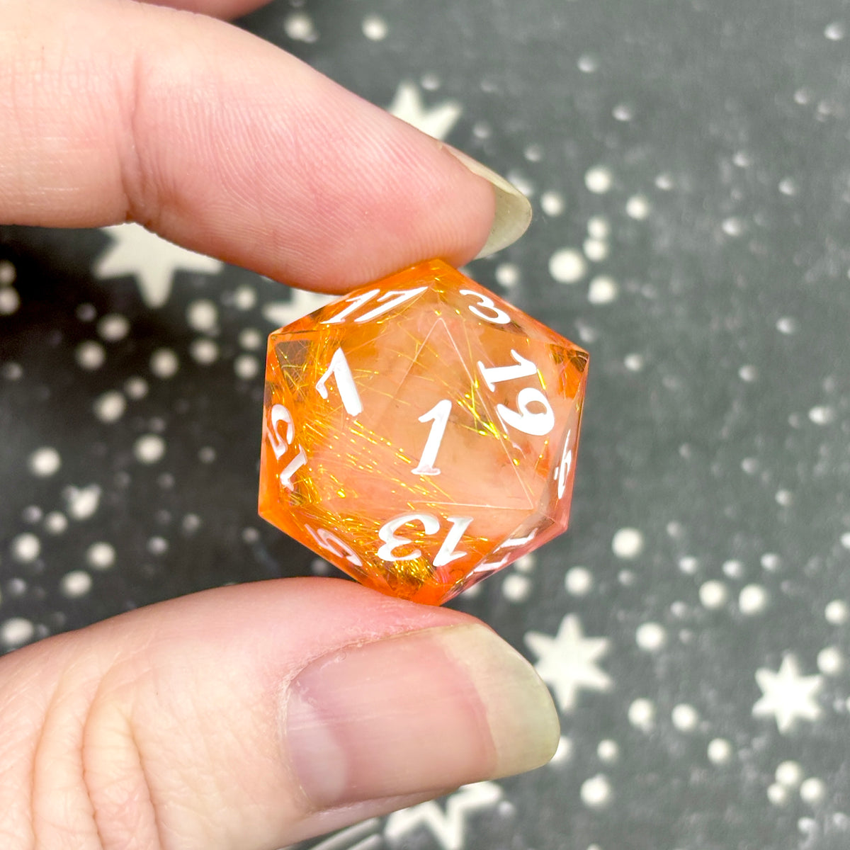 "Tangerine Tang" - 7 Piece Set - Logo d20 – Dreamy Dice